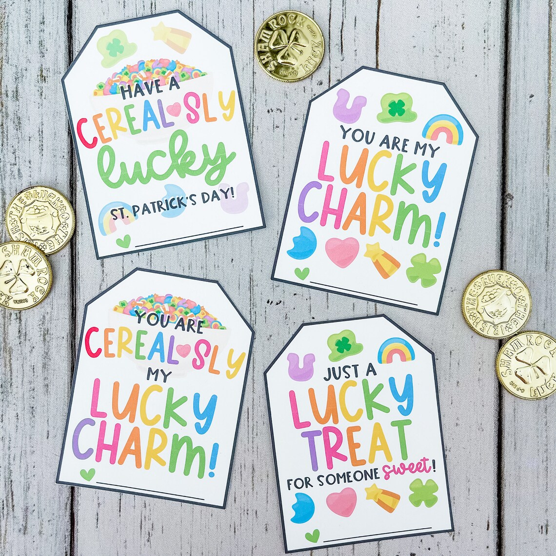 St. Patrick's Day Gift Tags | Lucky Cereal St. Patrick's Day Printable ...