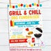 Grill & Chill BBQ Template | Editable PTO PTA Barbecue Fundraiser Flyer ...