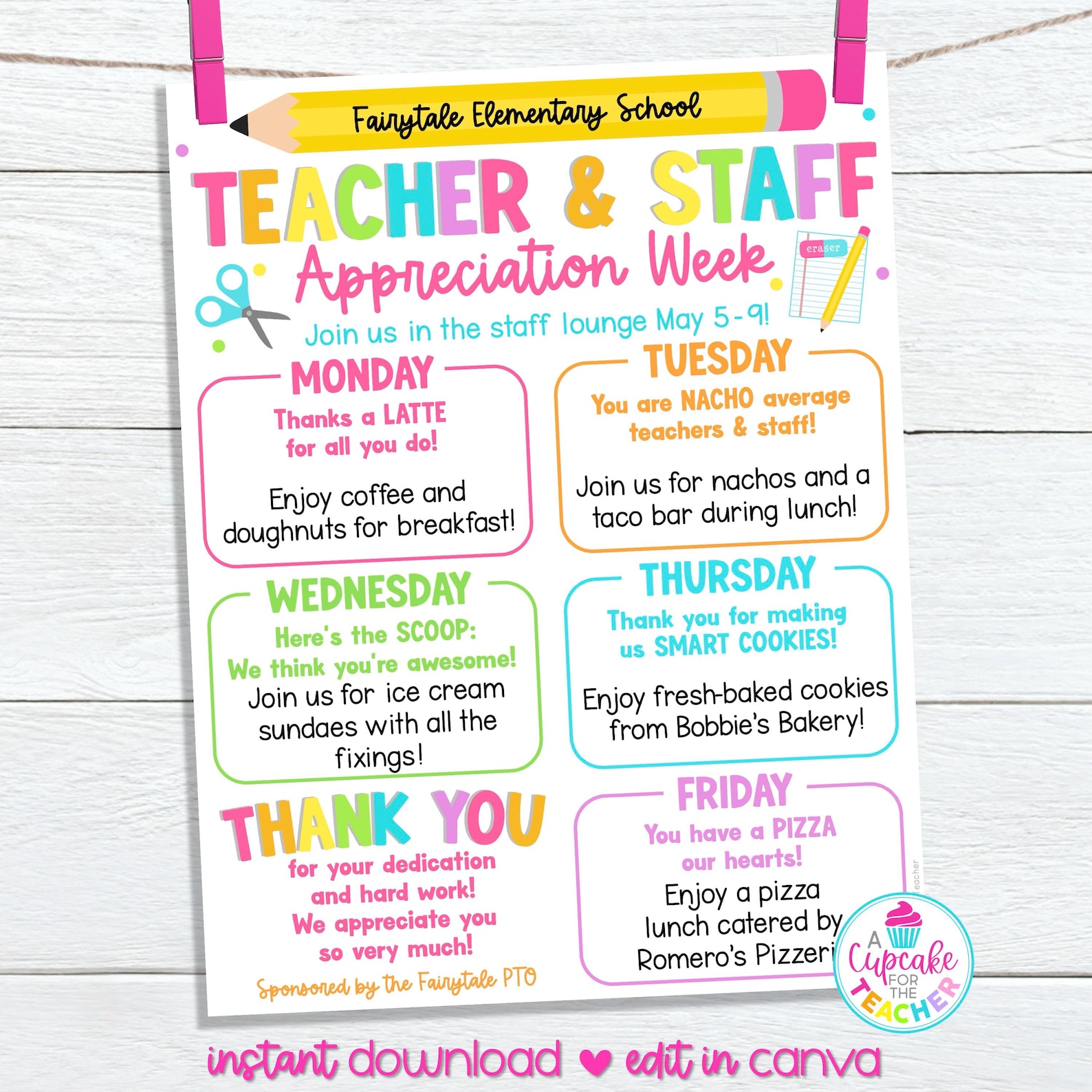 Editable Teacher Appreciation Week Flyer Template | Teacher & Staff ...