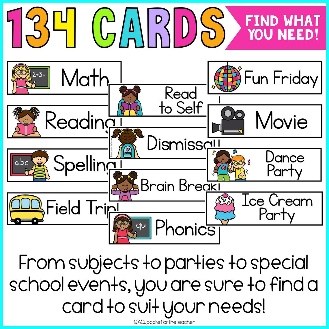 Classroom Daily Visual Schedule Cards With Editable Cards and Clocks - Etsy