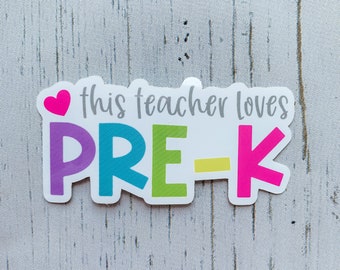 Pre K Teacher Sticker - Etsy