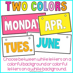 Daily Flip Calendar Cards in Bright Colors for Classroom | Classroom ...