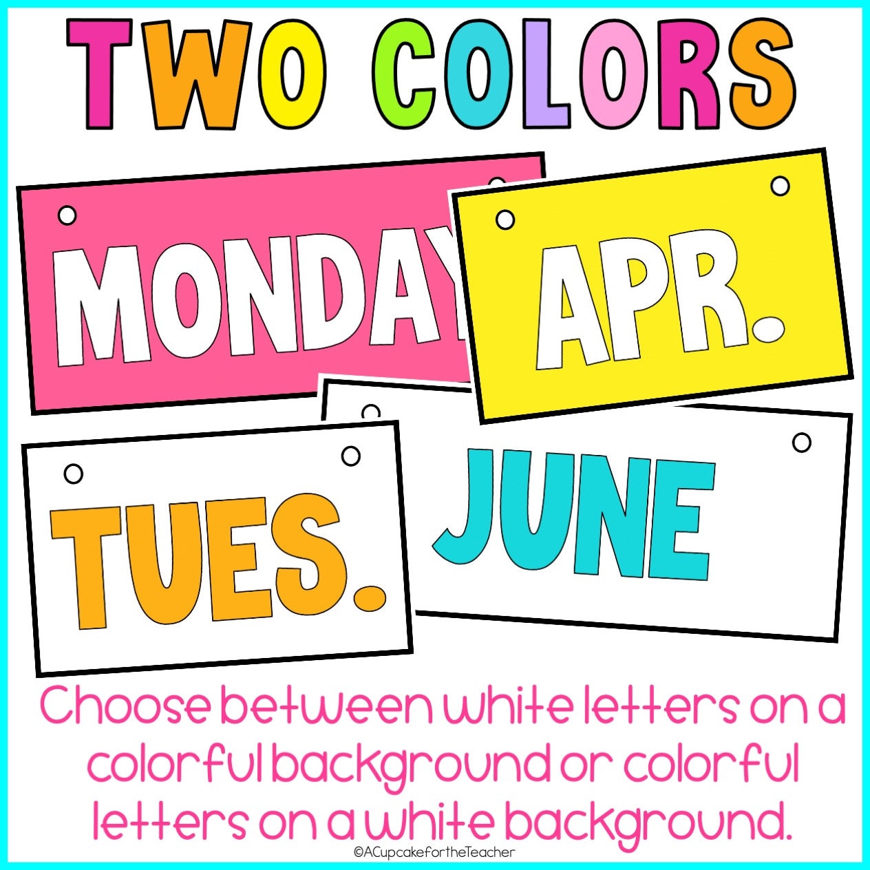 Daily Flip Calendar Cards in Bright Colors for Classroom | Classroom ...