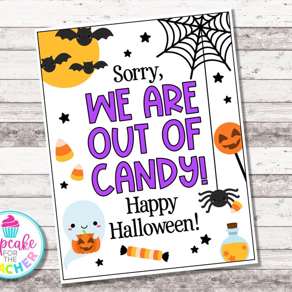 Halloween Candy Sign - Etsy
