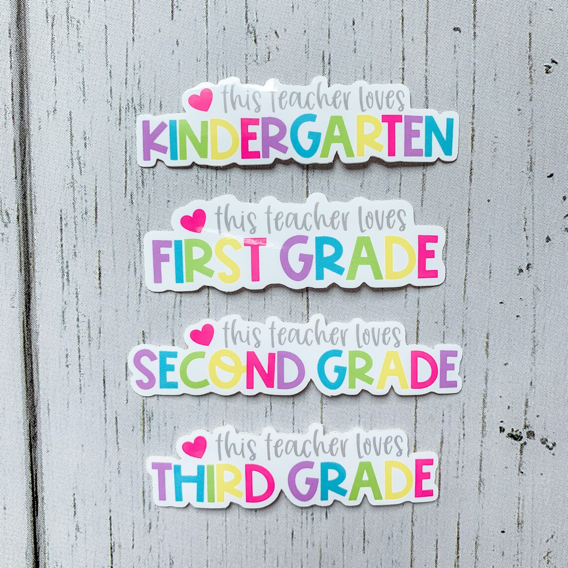 Teacher Sticker | This Teacher Loves Kindergarten | Grade Level Sticker ...