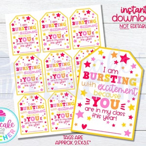 Bursting With Excitement Because You Are in My Class Printable Gift Tag ...