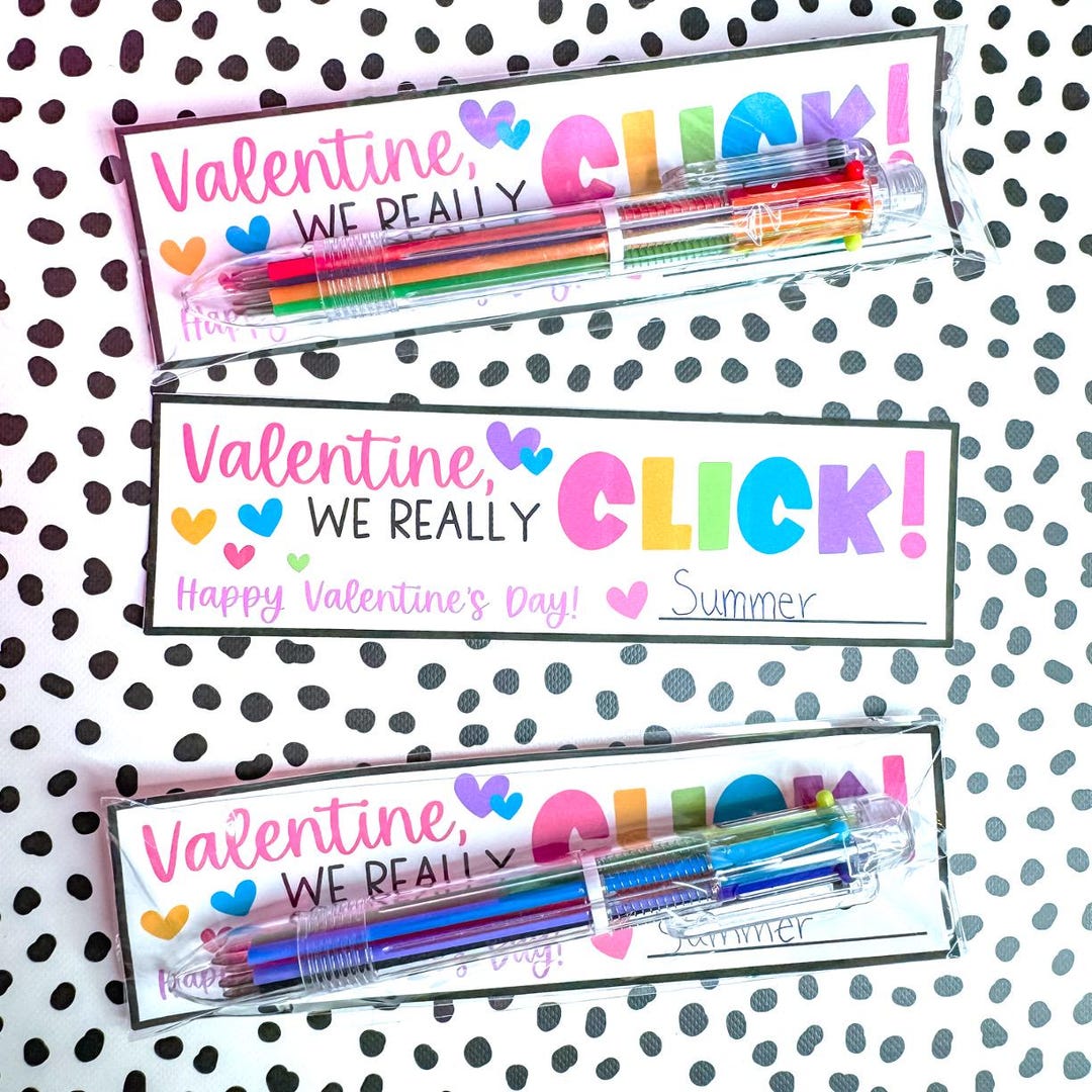 Valentine's Day Pen Gift Tags | Kids Valentines Printable | Ink ...