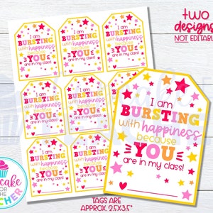 Bursting With Excitement Because You Are in My Class Printable Gift Tag ...