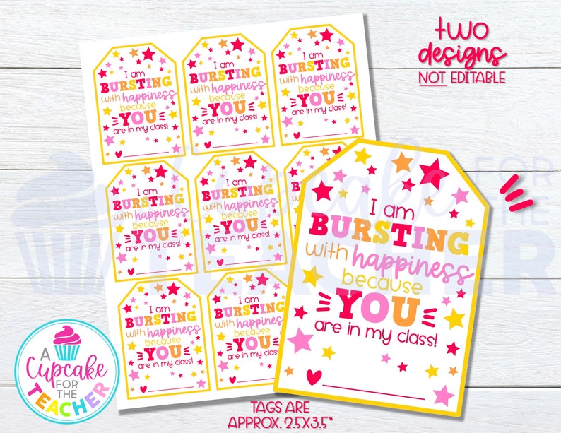 Bursting With Excitement Because You Are in My Class Printable Gift Tag ...