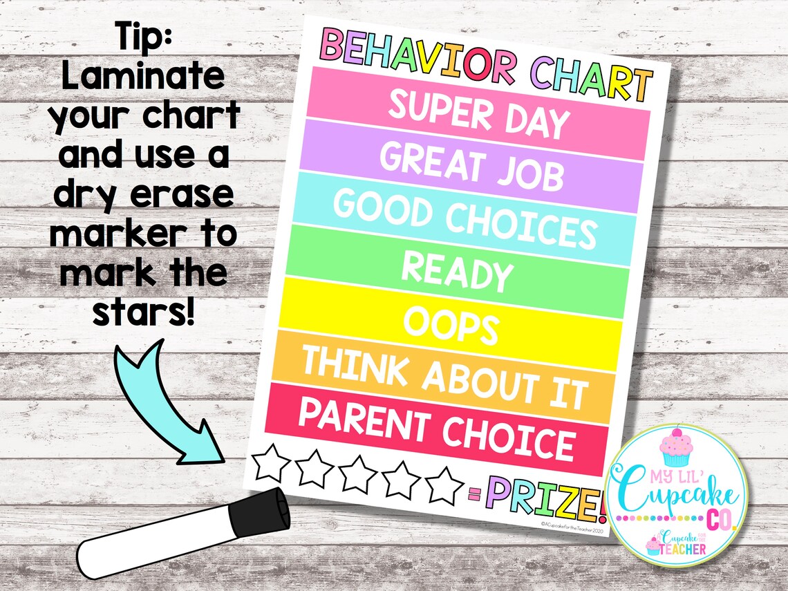 Behavior Chart Printable Clip Chart Behavior Chart for | Etsy