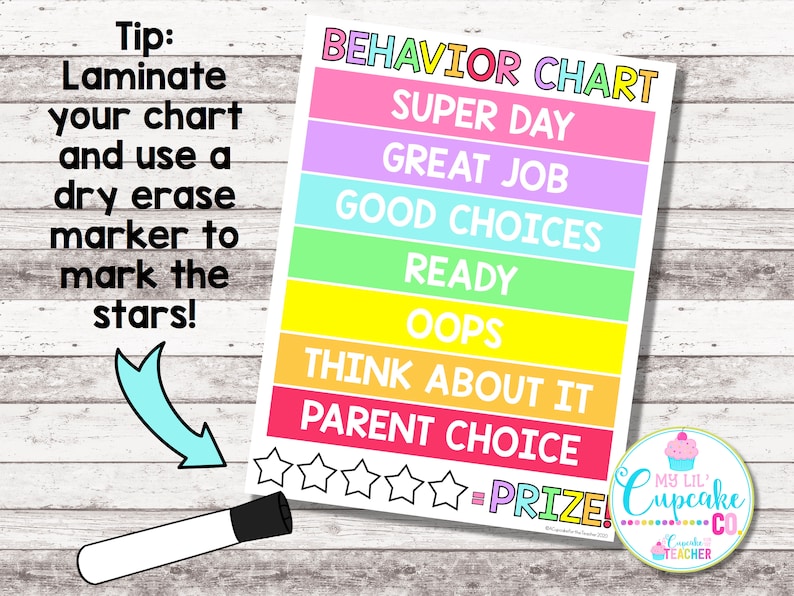 Behavior Chart Printable Clip Chart Behavior Chart for | Etsy
