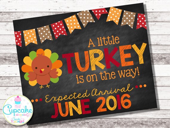 Thanksgiving Pregnancy Announcement A Little Turkey is on | Etsy