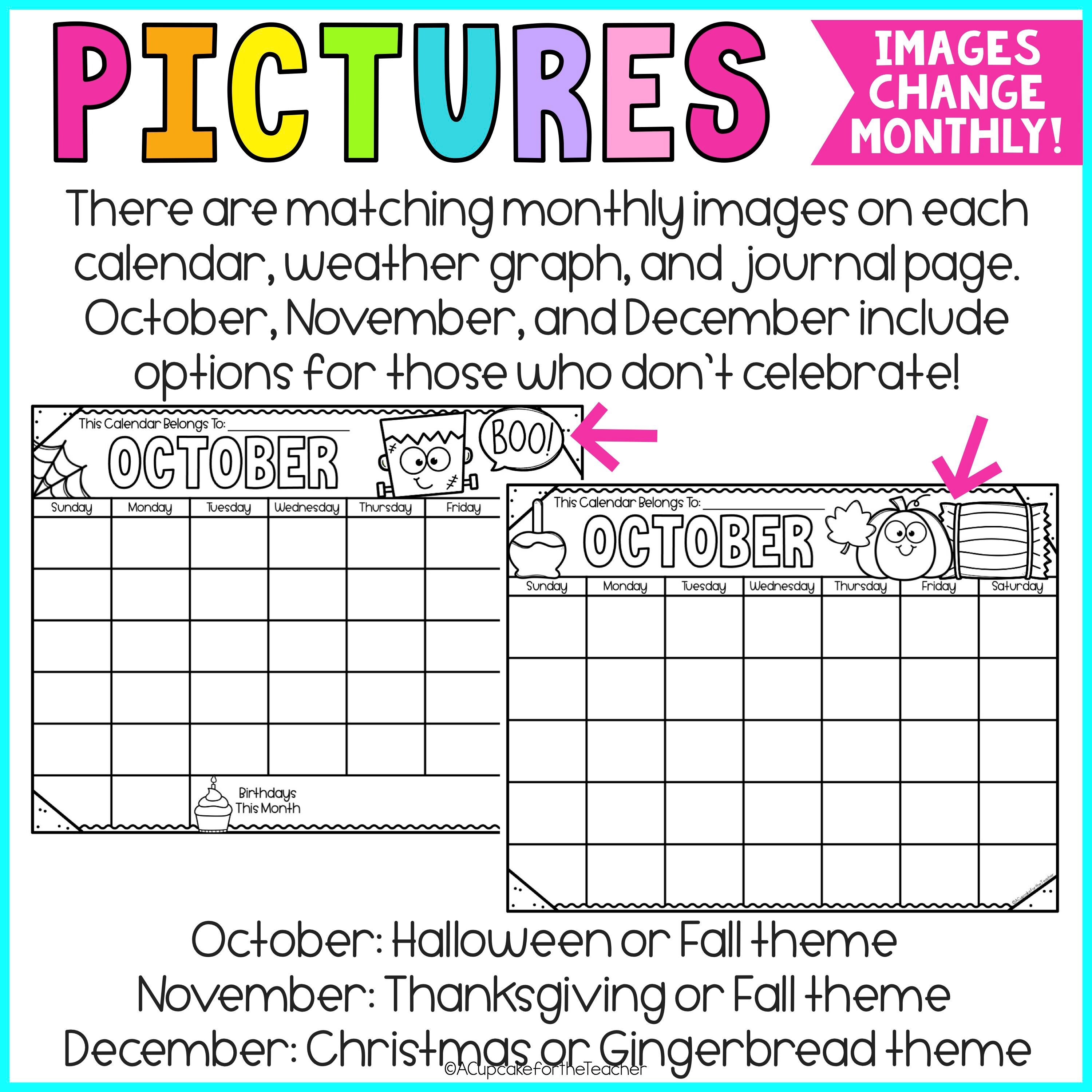 Calendar and Weather Notebook Journal for Morning Meeting in the ...