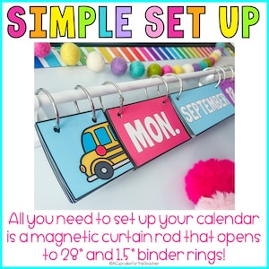 Daily Flip Calendar Cards in Bright Colors for Classroom | Classroom ...