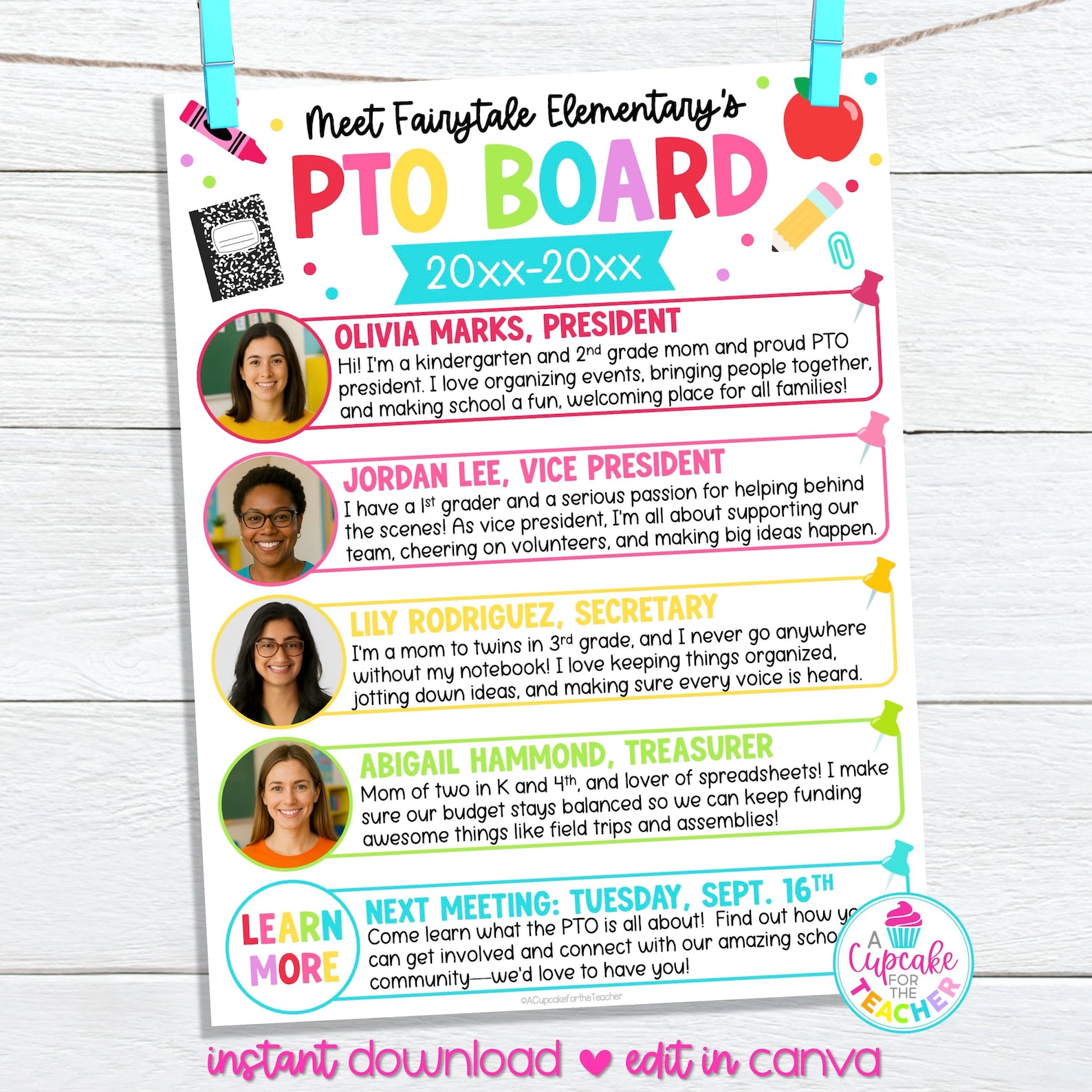 Editable Meet the PTO PTA Board Flyer Template | Back to School PTO ...