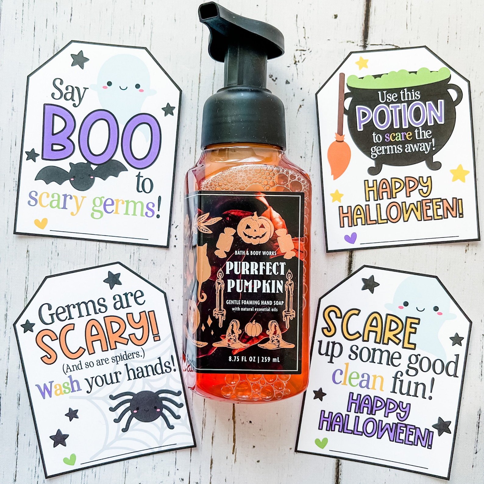 Halloween Gift Tags | Say Boo to Scary Germs | Germs Are Scary | Scare ...