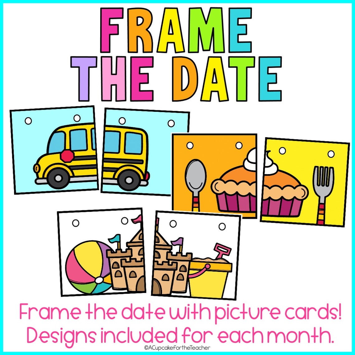Daily Flip Calendar Cards in Bright Colors for Classroom | Classroom ...