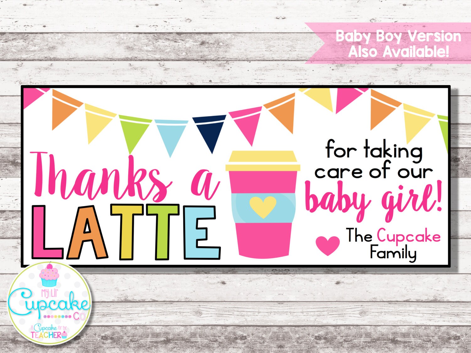 thank you digital Printable Printable Thank You card thanks a latte ...