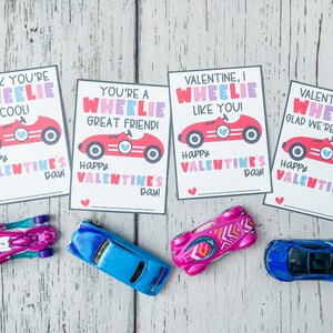 Wheelie Valentine's Day Gift Tags | Car Valentines | Race Car Valentine ...