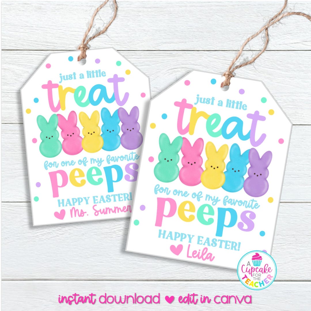 Easter Gift Tags Printable | Editable Treats for My Favorite Peeps ...