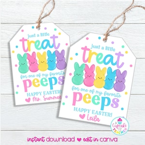 Easter Gift Tags Printable | Editable Treats for My Favorite Peeps ...