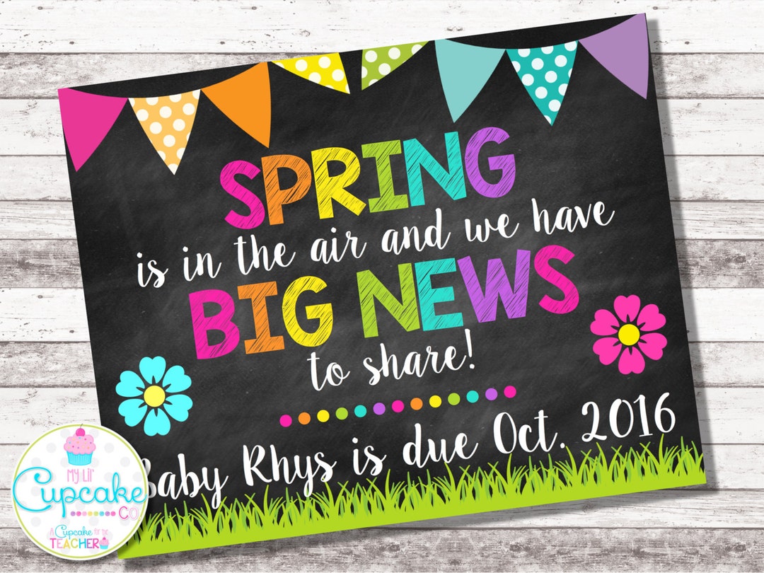 Spring Pregnancy Announcement Spring is in the Air April - Etsy