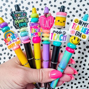 Teacher Beaded Pen | Teacher Appreciation Gift | Silicone Beaded Pen ...