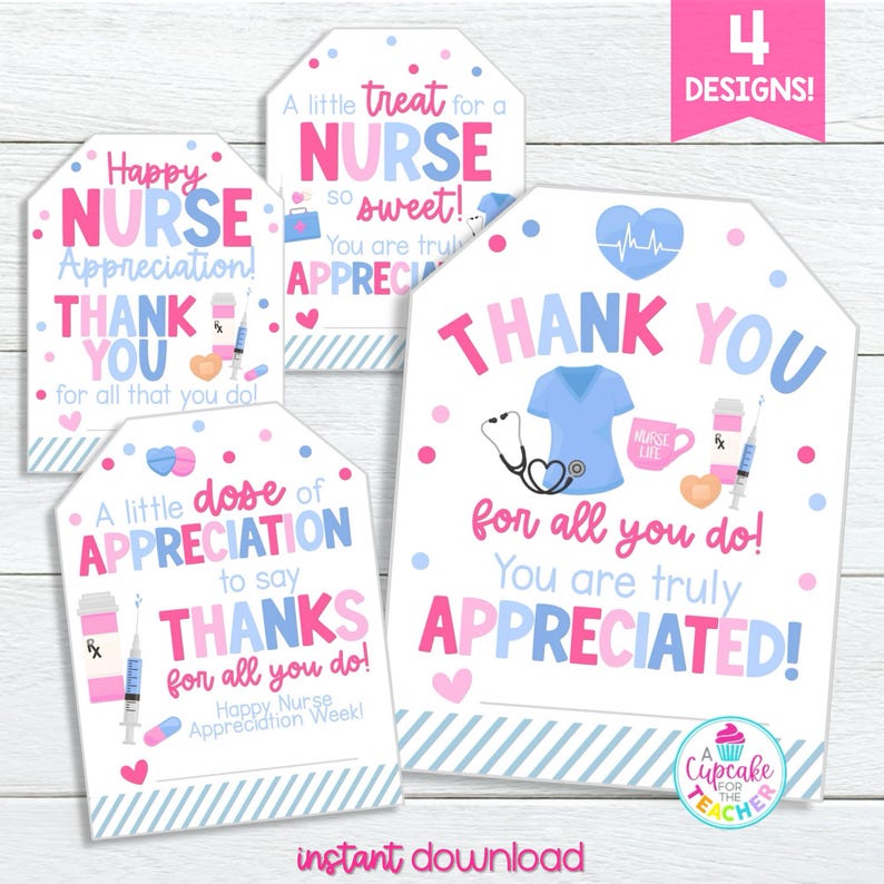 Nurse Appreciation Gift Tag | Nurse Appreciation Week Gift Tags ...