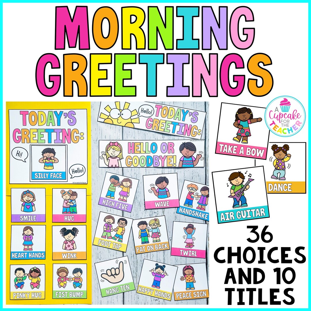 Morning Greeting Choices Classroom Greeting or Goodbye Signs Classroom ...