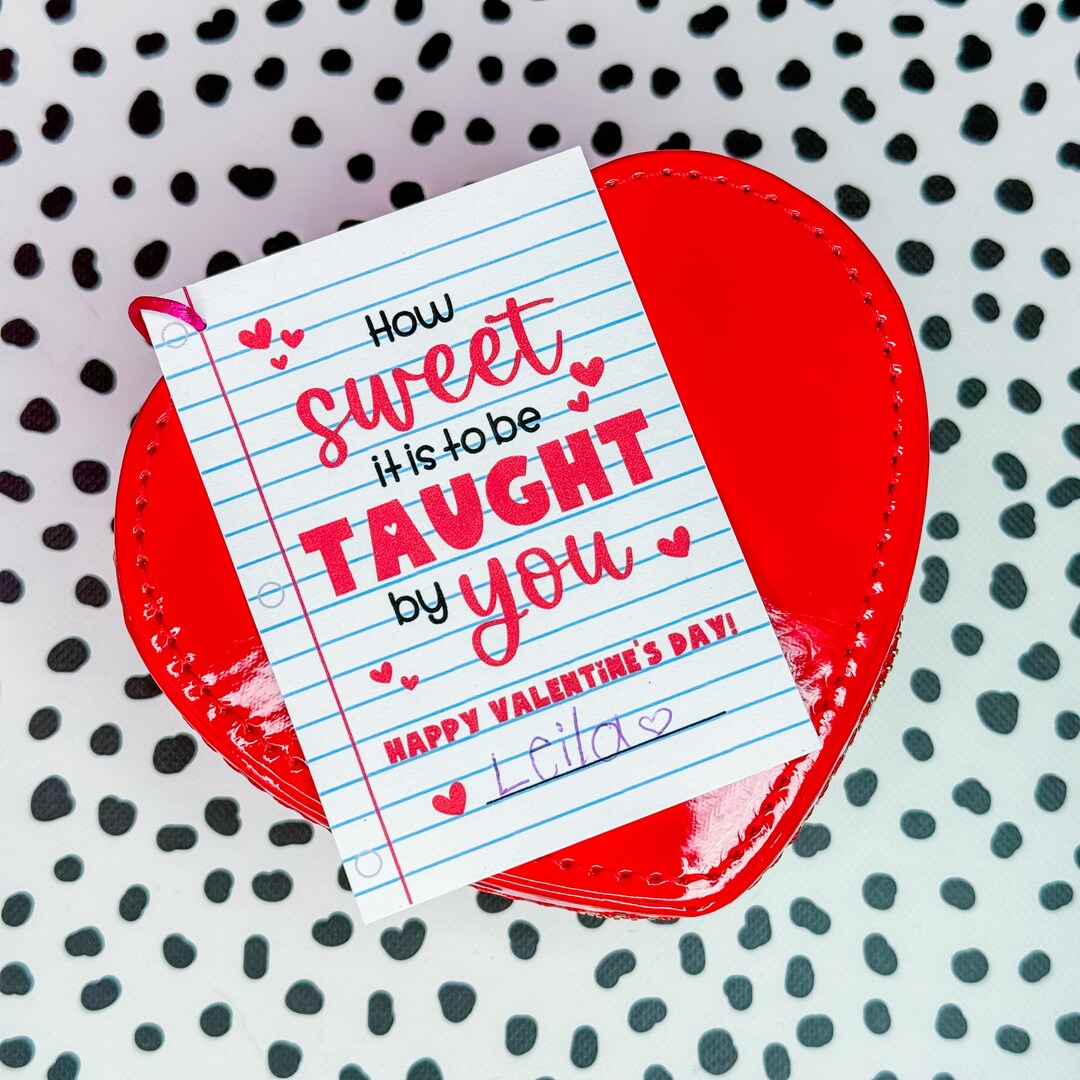 Teacher Valentine Gift Tags | Printable Teacher Appreciation (digital ...