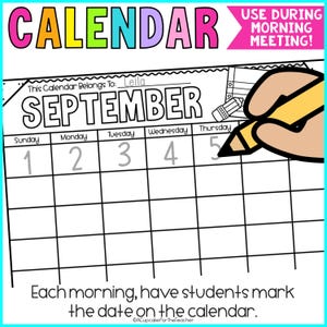 Calendar and Weather Notebook Journal for Morning Meeting in the ...