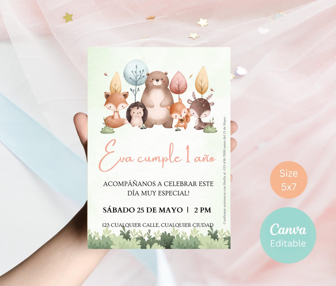 Editable Woodland Animals Birthday Invitation: Forest Friends (digital ...