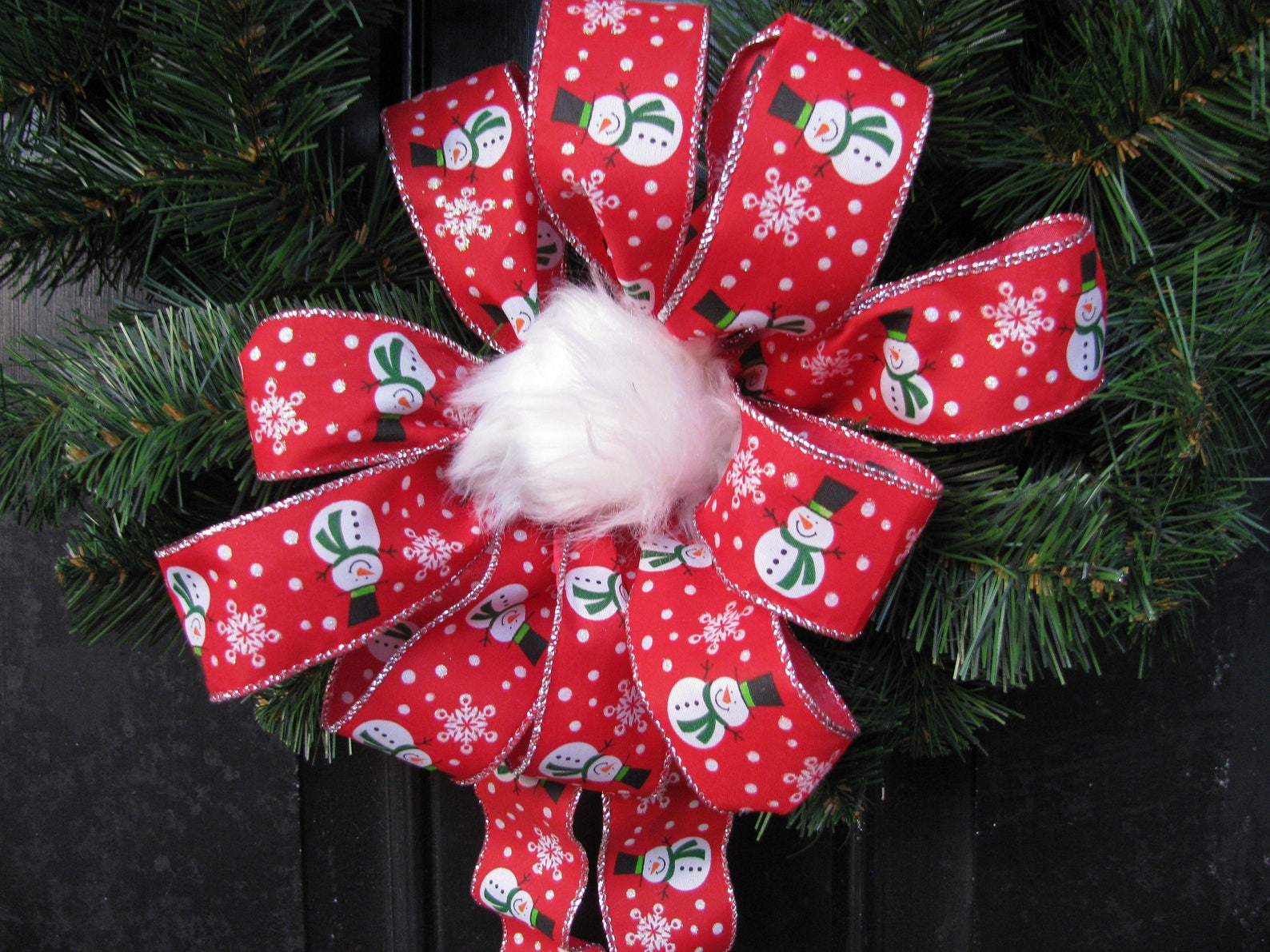 Christmas Wreath, Snowball Wreath, Snowman Wreath, Door Decor ...