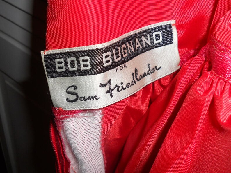 Vintage Bob Bugnand for Sam Friedlander Red Cocktail Evening - Etsy