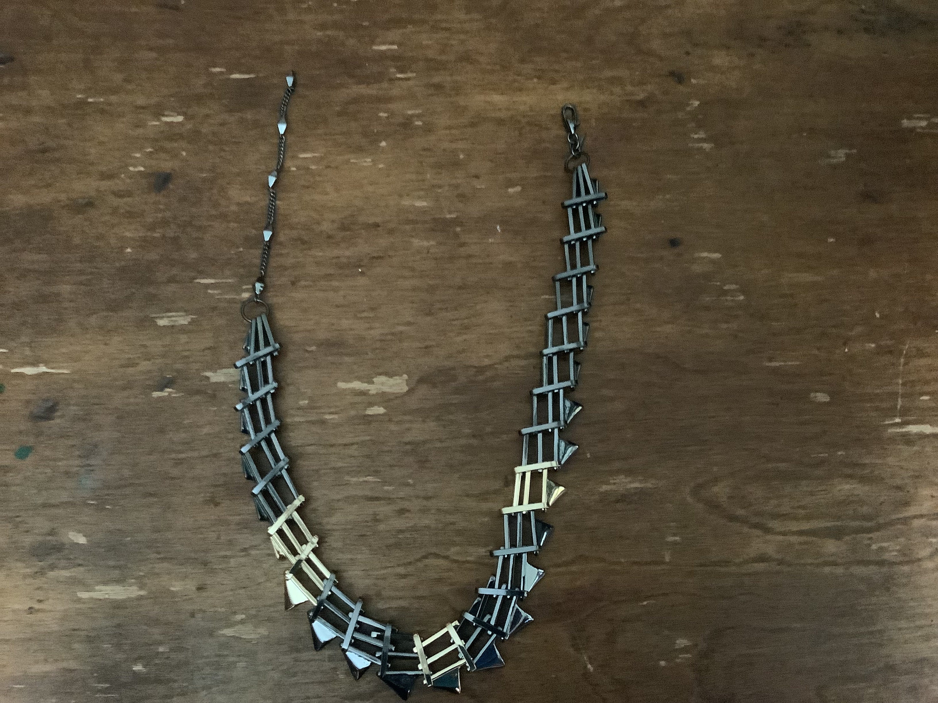 Vintage Alexis Bittar Origami Style Black and Gold Adjustable Necklace ...