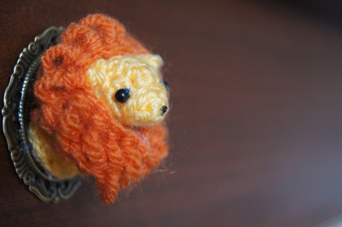 Miniature Crochet Lion Head Taxidermy - Etsy