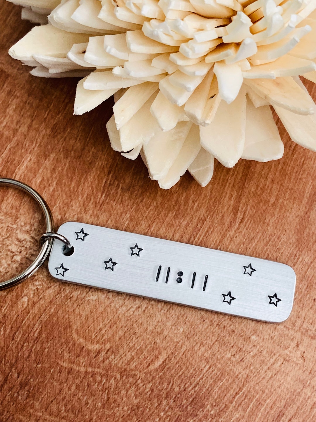 11:11, Small Aluminum Hand Stamped Keychain - Etsy