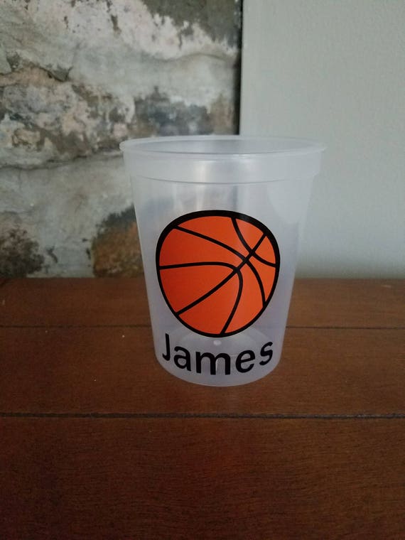 Personalized Basketball Cups-clear Cups With Lid and - Etsy