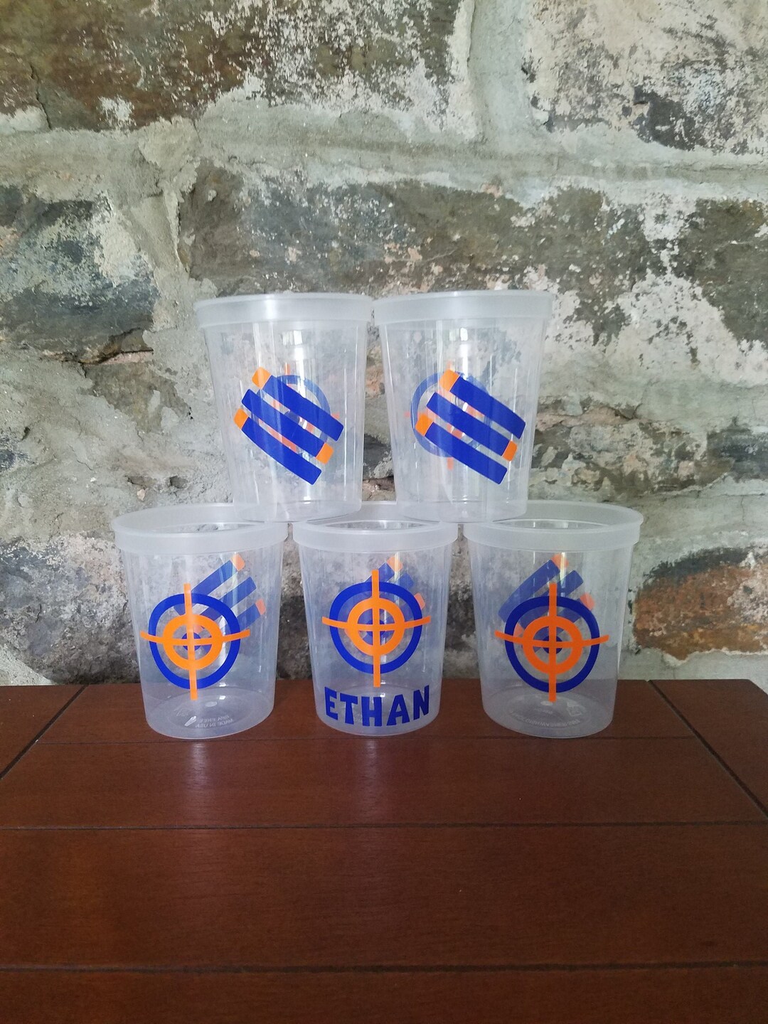 Personalized Target Cups-dart Battle Partyclear Cups With Lid and Straw ...