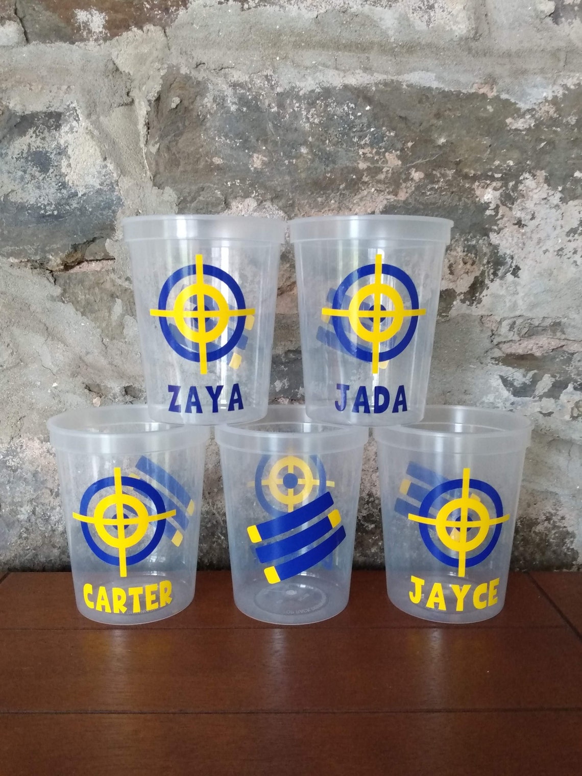 Personalized Target Cups-dart Battle Partyclear Cups With - Etsy