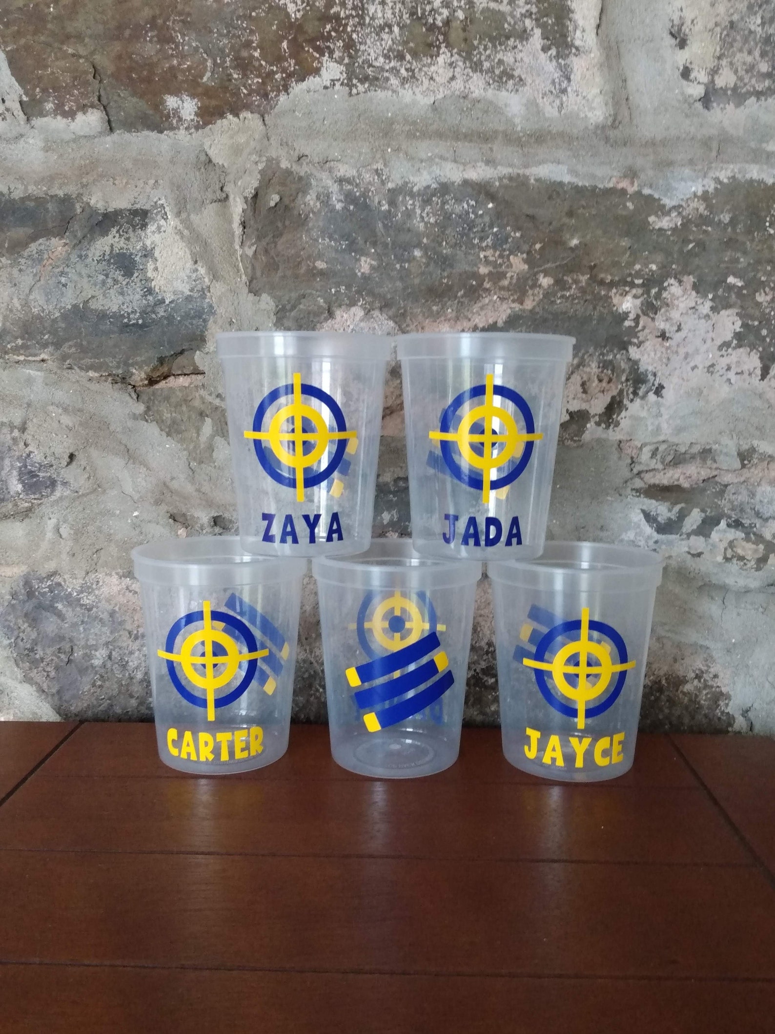Personalized Target Cups-dart Battle Partyclear Cups With - Etsy