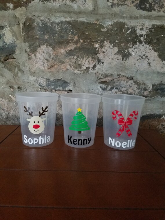 Personalized Christmas Cups-clear Cups With Lid and | Etsy