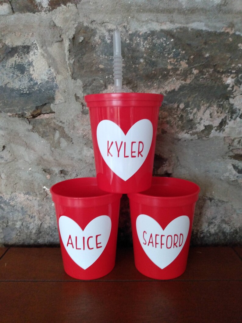 Personalized Valentine's Day Cups-white Valentine's - Etsy