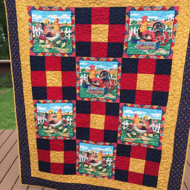Rooster Quilt - Etsy