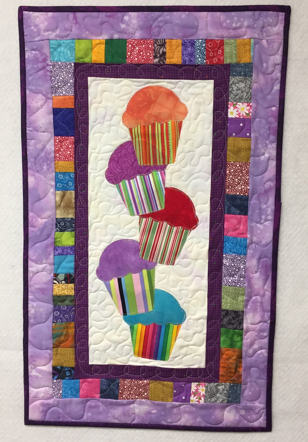 Handmade Quilted Tossed Cupcakes Wall Art #1 - Etsy