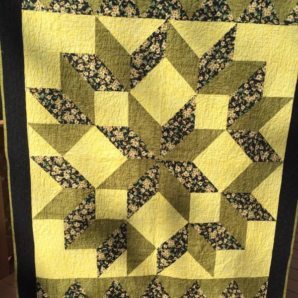 Yellow Star Quilt - Etsy