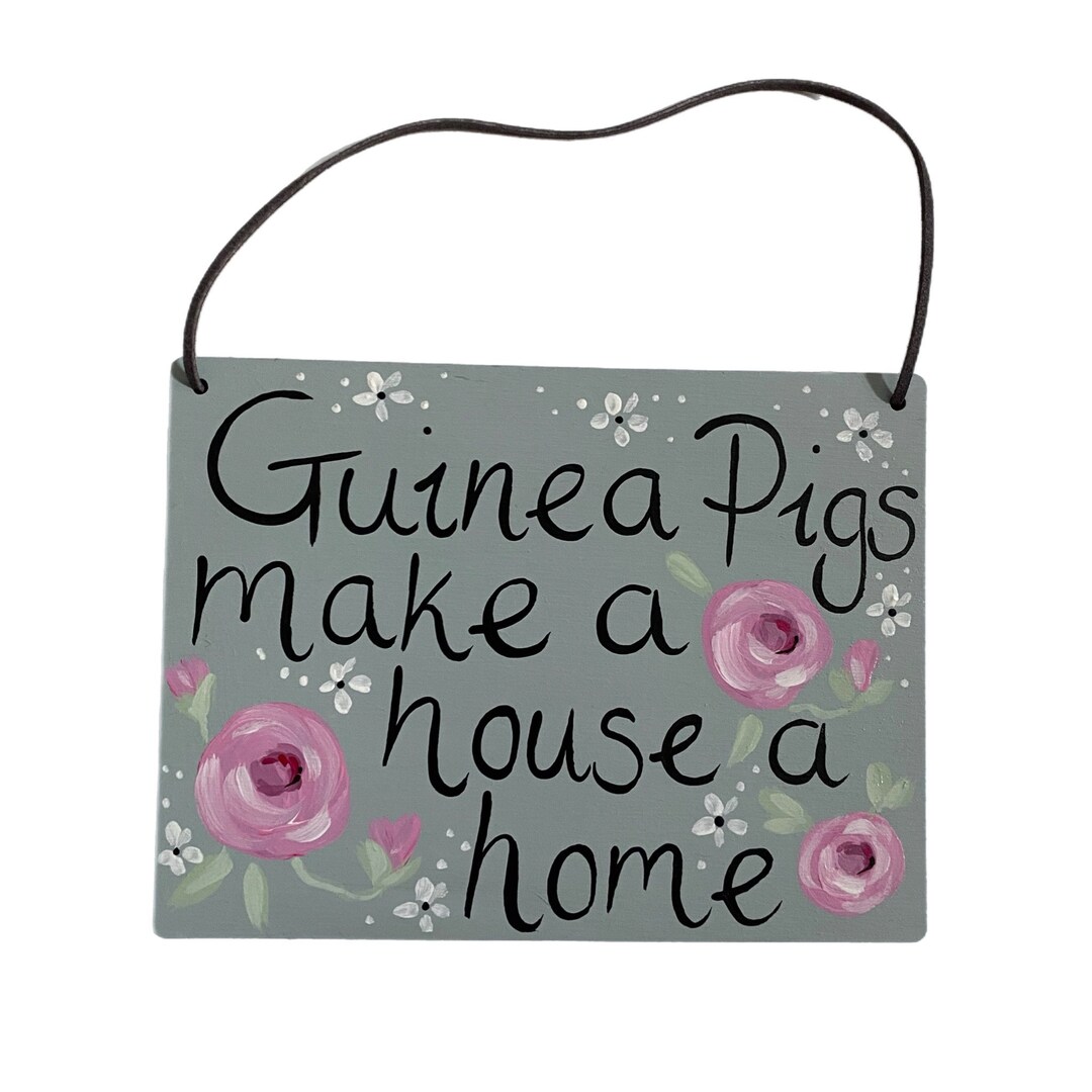Guinea Pig Sign - 8inch Hand Painted Floral Wooden Sign - Etsy