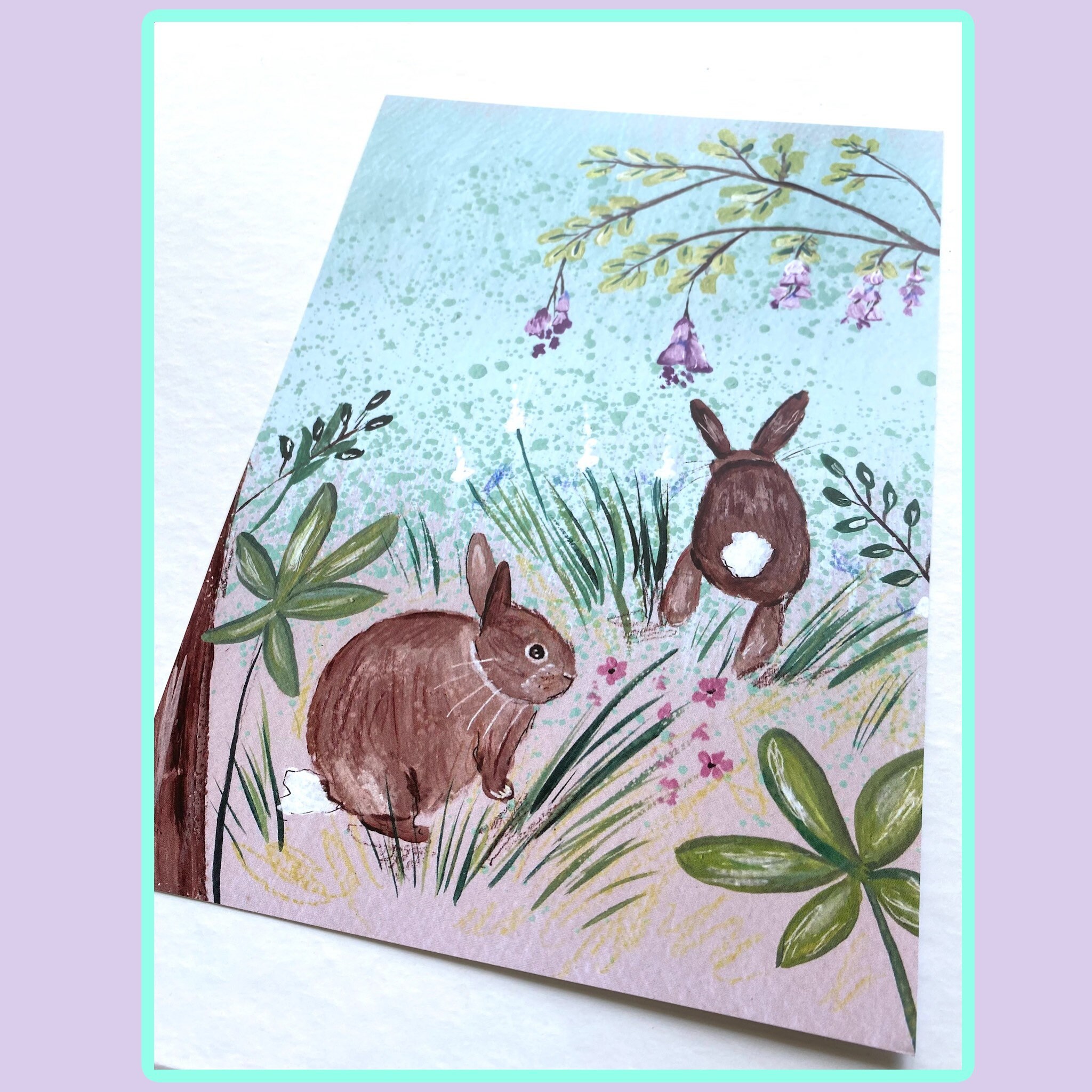 Wild Rabbits / Bunny A5 Art Print Wall Art Home Decor | Etsy