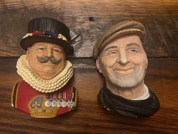 Vintage Chalk Head Figures From England - Etsy