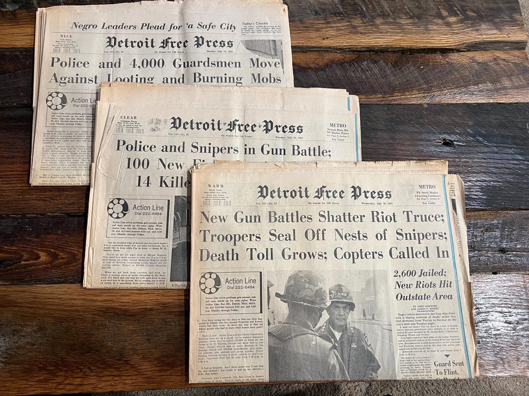 Detroit Riots Vintage Newspaper 1967 - Etsy